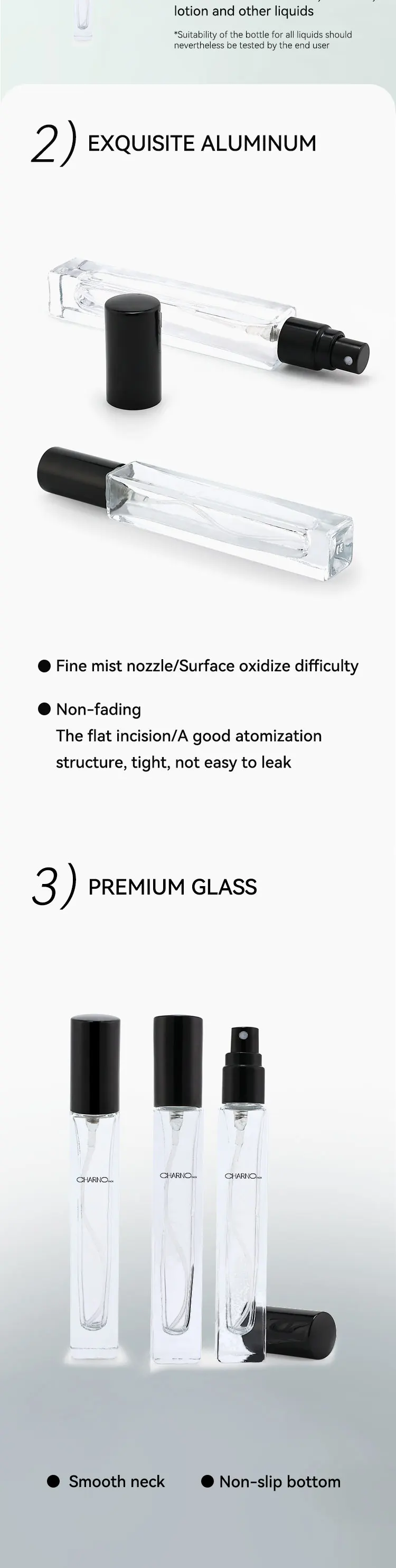 Luxury Decant Perfume Bottle 10ml Square Thickness Clear Long Simple ...