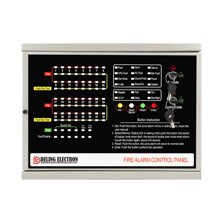 32 Zones Fire Alarm Control Panels - Conventional System