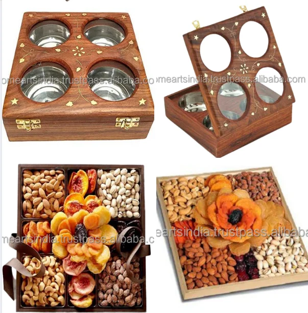 Attractive Design Wooden Dry Fruits Basket Handmade Customized Shape ...