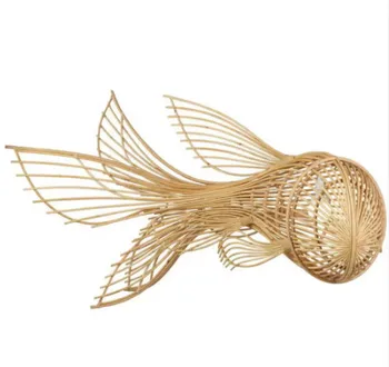 Wicker Fish Lighting Fish-shaped Lantern Pendant Lighting Rattan Light ...