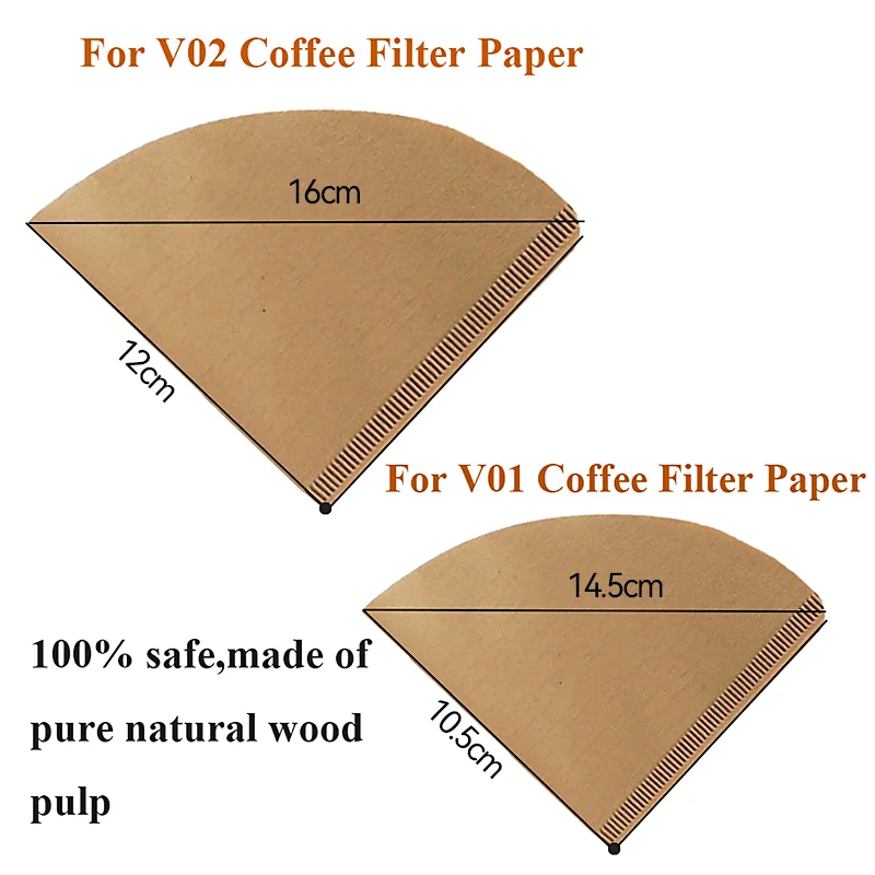 Disposable Food Grade Portable V Shaped V01 V02 Brown White Drip Coffee ...