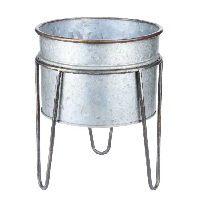 Customizable Modern And Decorative Galvanized Metal With Planter With ...
