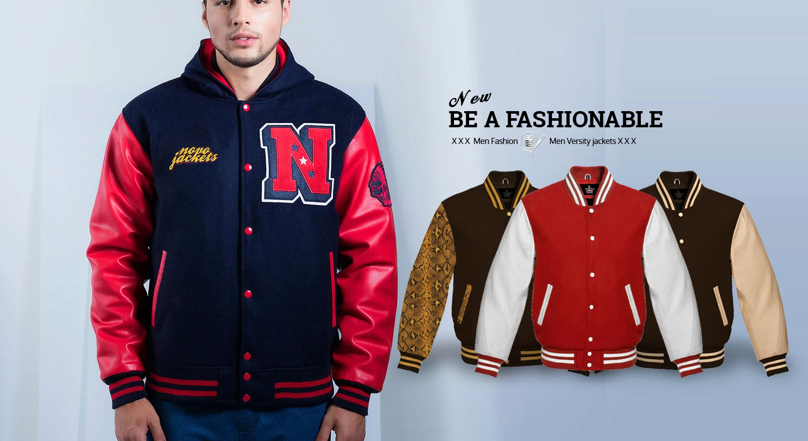 Custom Men's Wool Letterman Real Leather Varsity Jacket Black With Red ...