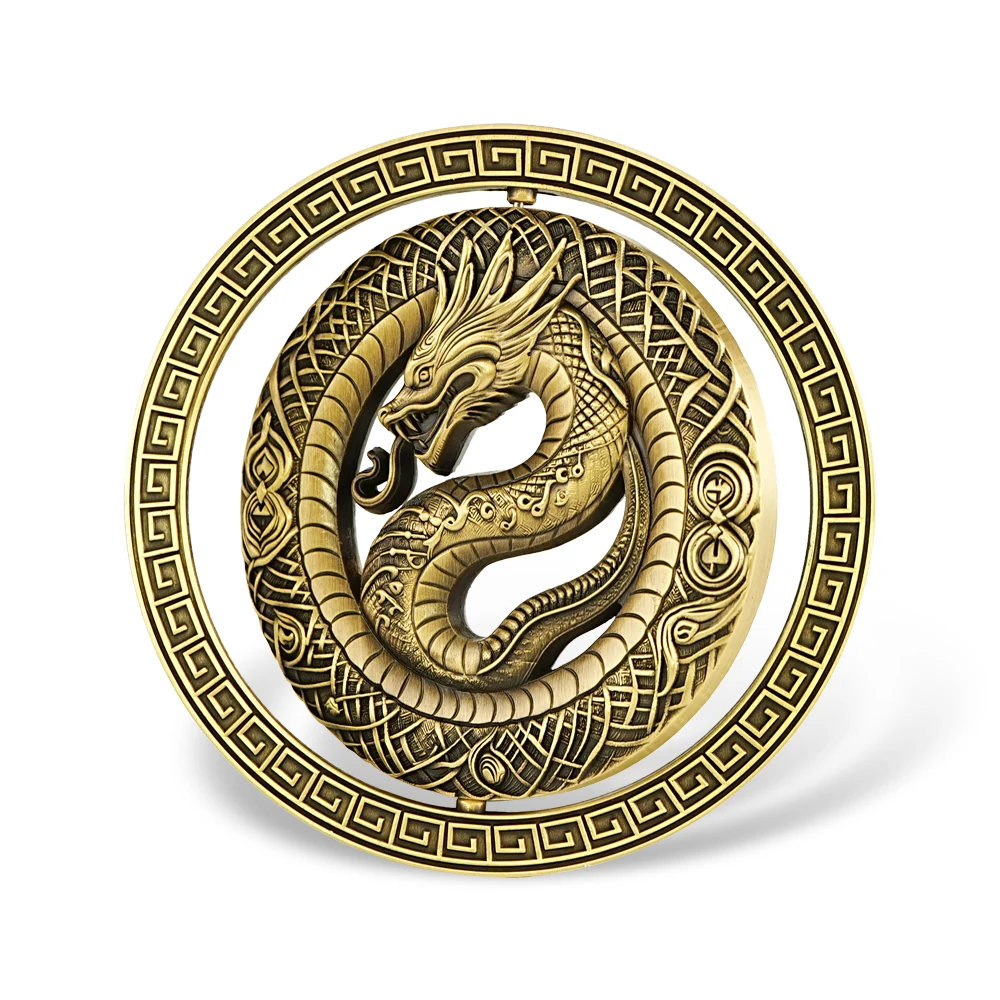 Custom Zodiac Coin Chinese Dragon 3D Metal Commemorative Coin With Gold ...