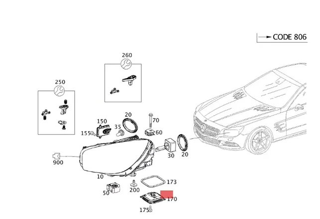 Auto Led Headlight Ballast Drive Module For Mercedes-benz Cls/ml/gl ...