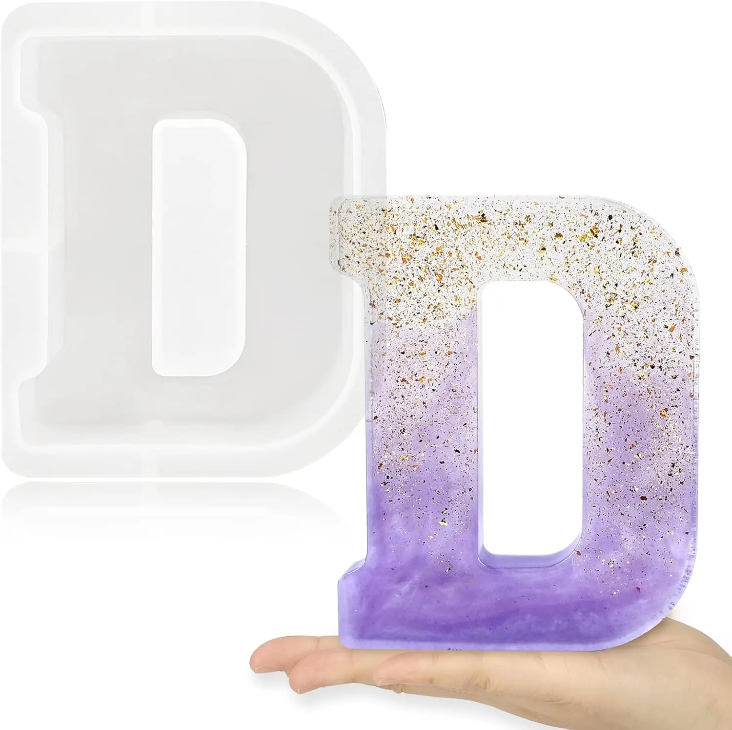 D capital letter epoxy resin silicone letter mold suitable for making ...