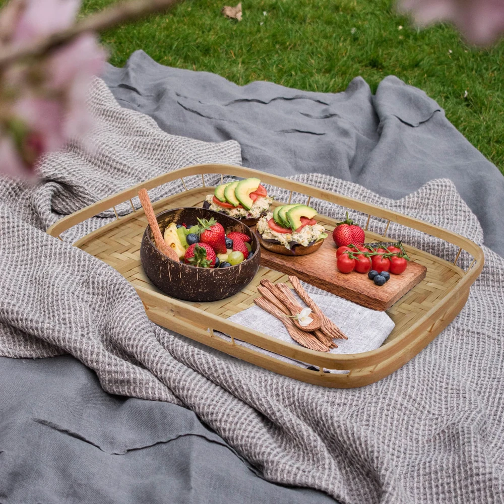 Viettime Craft Leaf Shape Serving Tray - Durable & Stylish