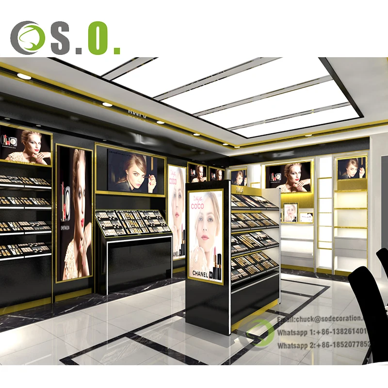 Functional Cosmetic Display Cabinet With Shelves Used In Skincare Shop ...