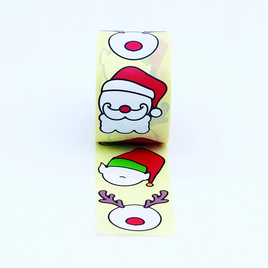 250 Christmas Stickers "Santa Claus, Reindeer and Elf" - Die-Cut Design ...