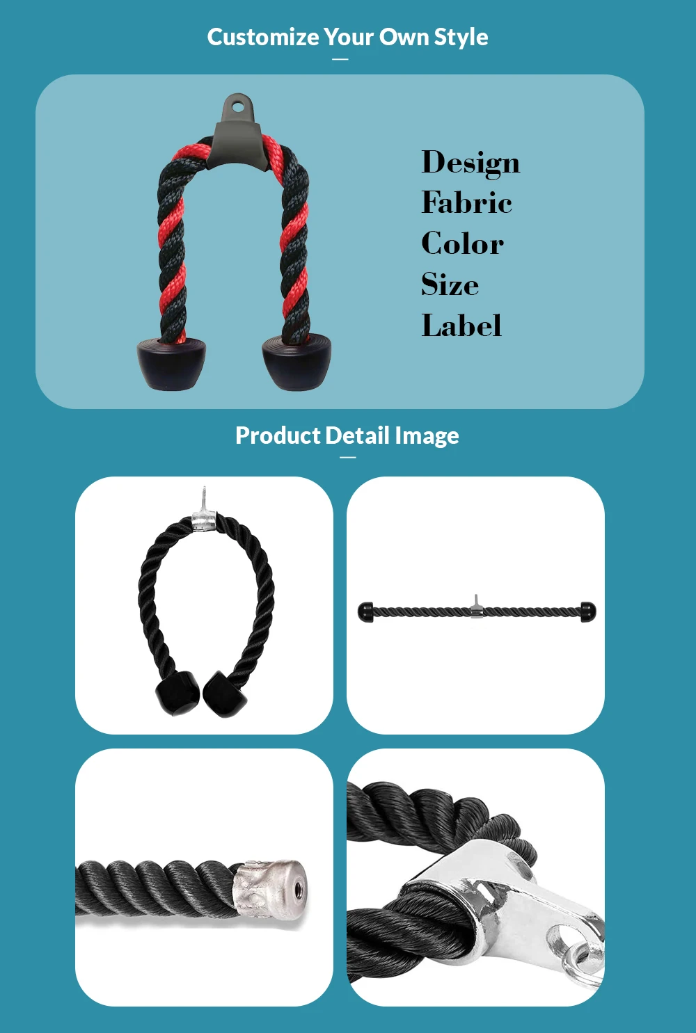 Fitness Attachment Cable Machine Pulldown Triceps Rope Bodybuilding ...