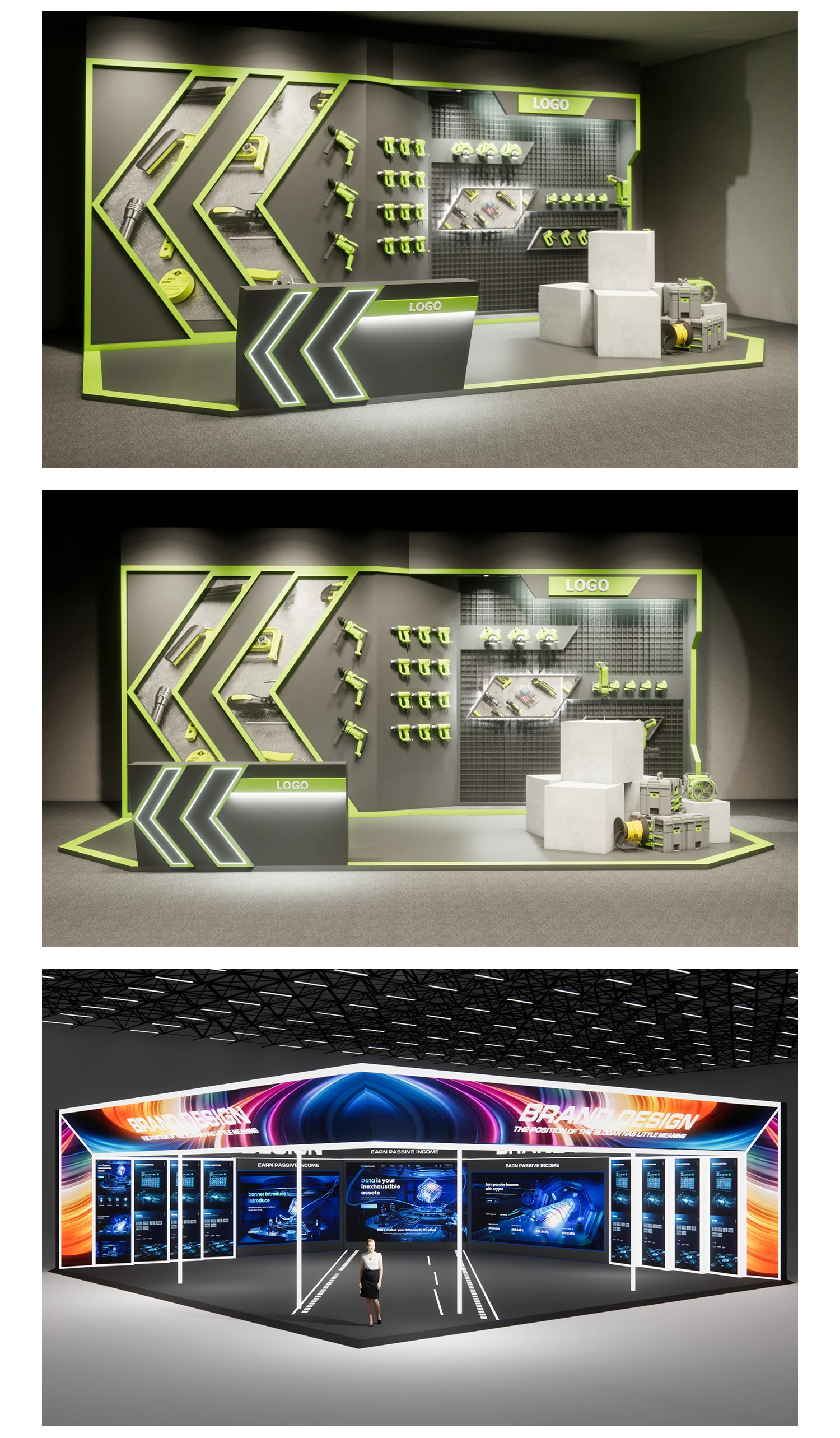Modern Exhibition Booth Design Acrylic Display Shelves Camera Showcase ...