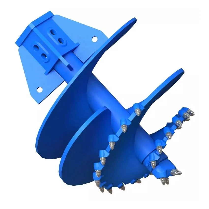 Double cut Soil Auger Rotary drill rig part straight spiral auger for ...