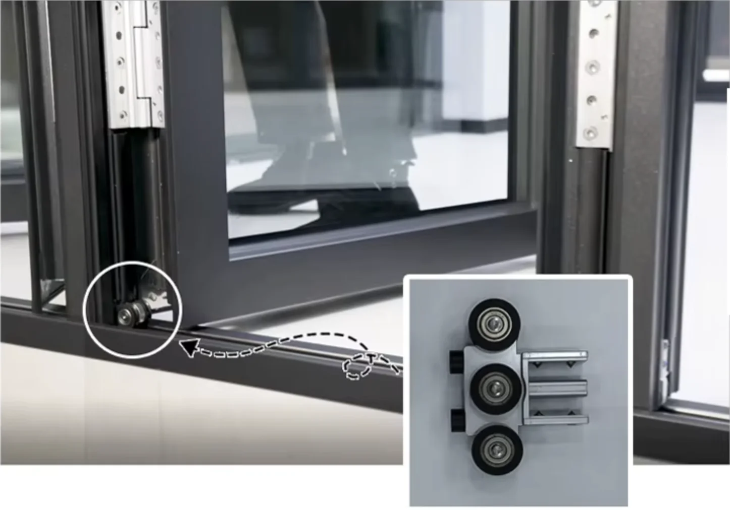 Outdoor Aluminum Vertical Stacking Door Double Tempered Glass Insulated ...