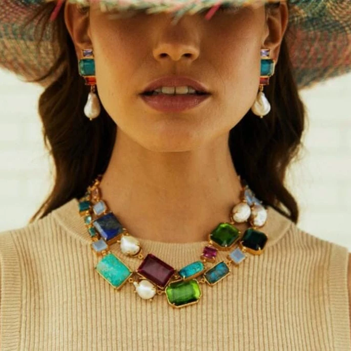 New Arrival 2024 Handcrafted Natural Stones Jewelry Set Capturing ...