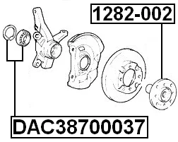 Febest Front Wheel Bearing Dac38700037 (51720-29400 51720-02000) For ...