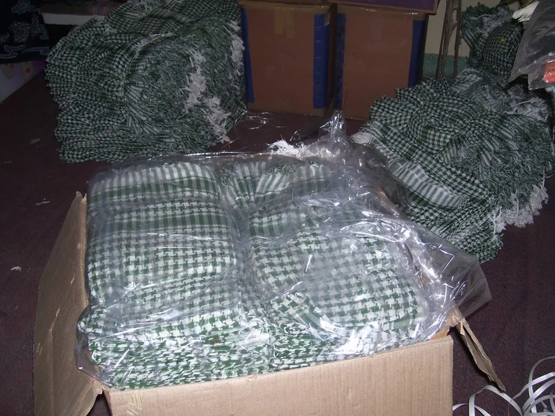 100 Cotton Shemagh Keffiyeh Arab Shemagh Scarf Bag Red White ...