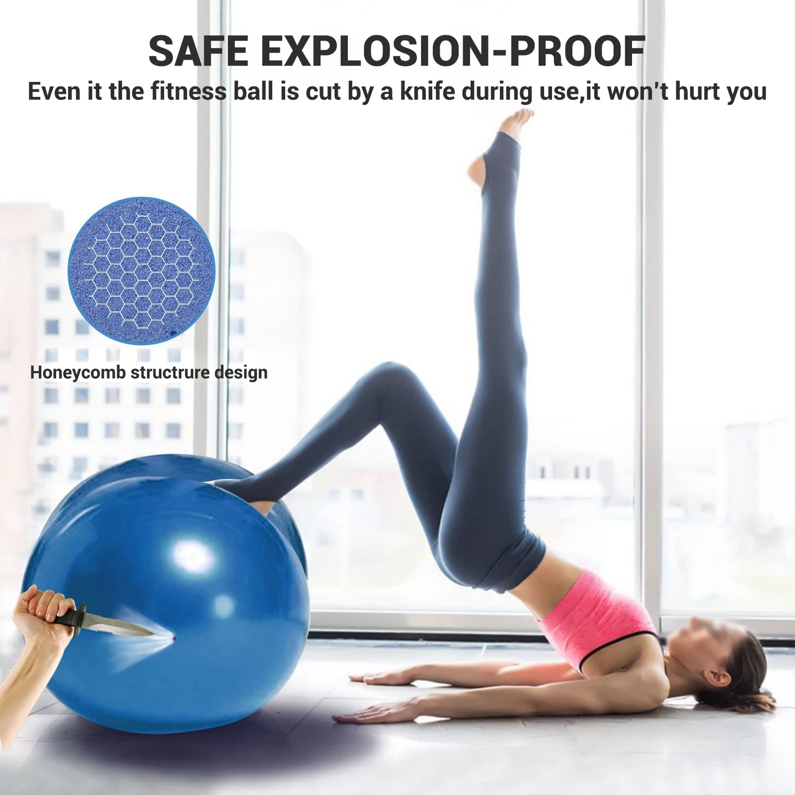 Anti Burst Inflatable Yoga Balance Ball Home Exercise Equipment Sports ...