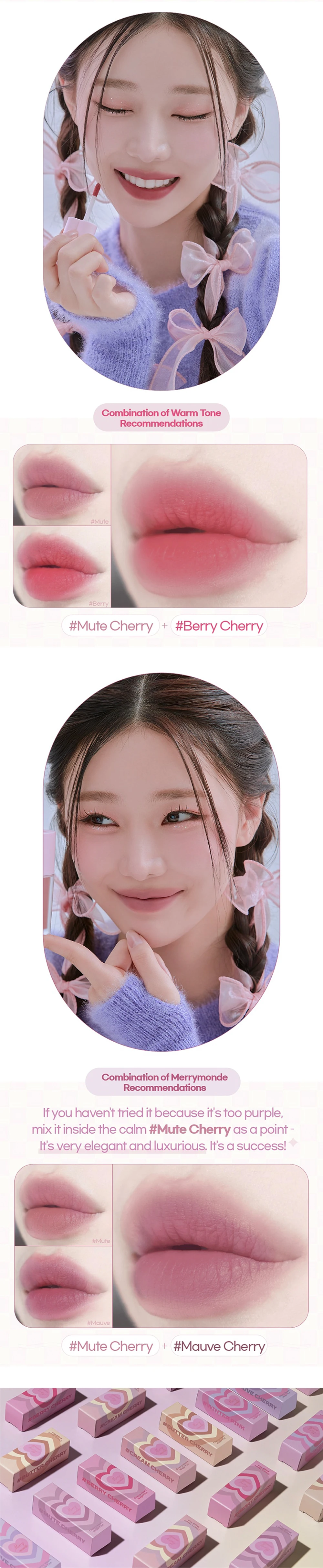 Merrymonde CHERRY HEART MEGA TINT - Long-Lasting Vegan Lip Color
