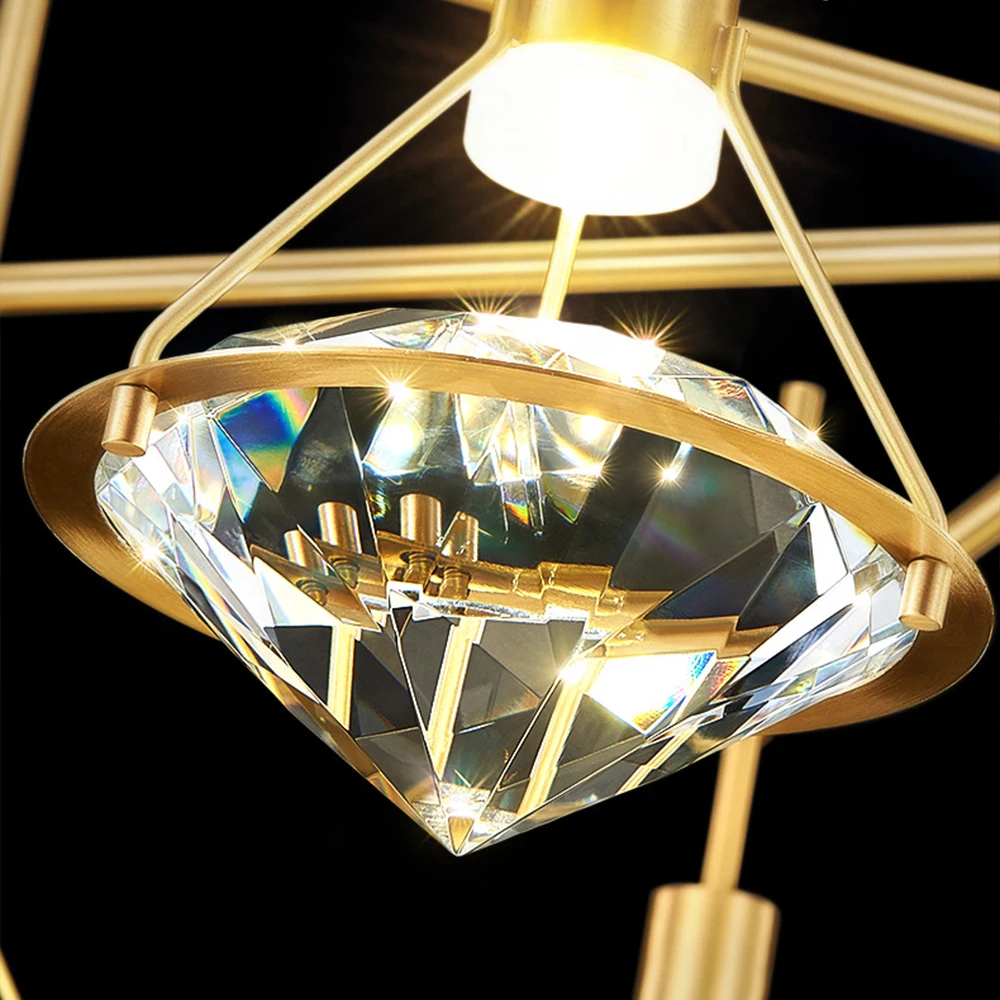 Hotel Wall Lights Indoor - Modern Luxury Rhombus Crystal Lamp