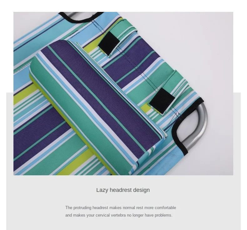 Metal Stripe Striped Vintage Folding Lounger Beach Chair