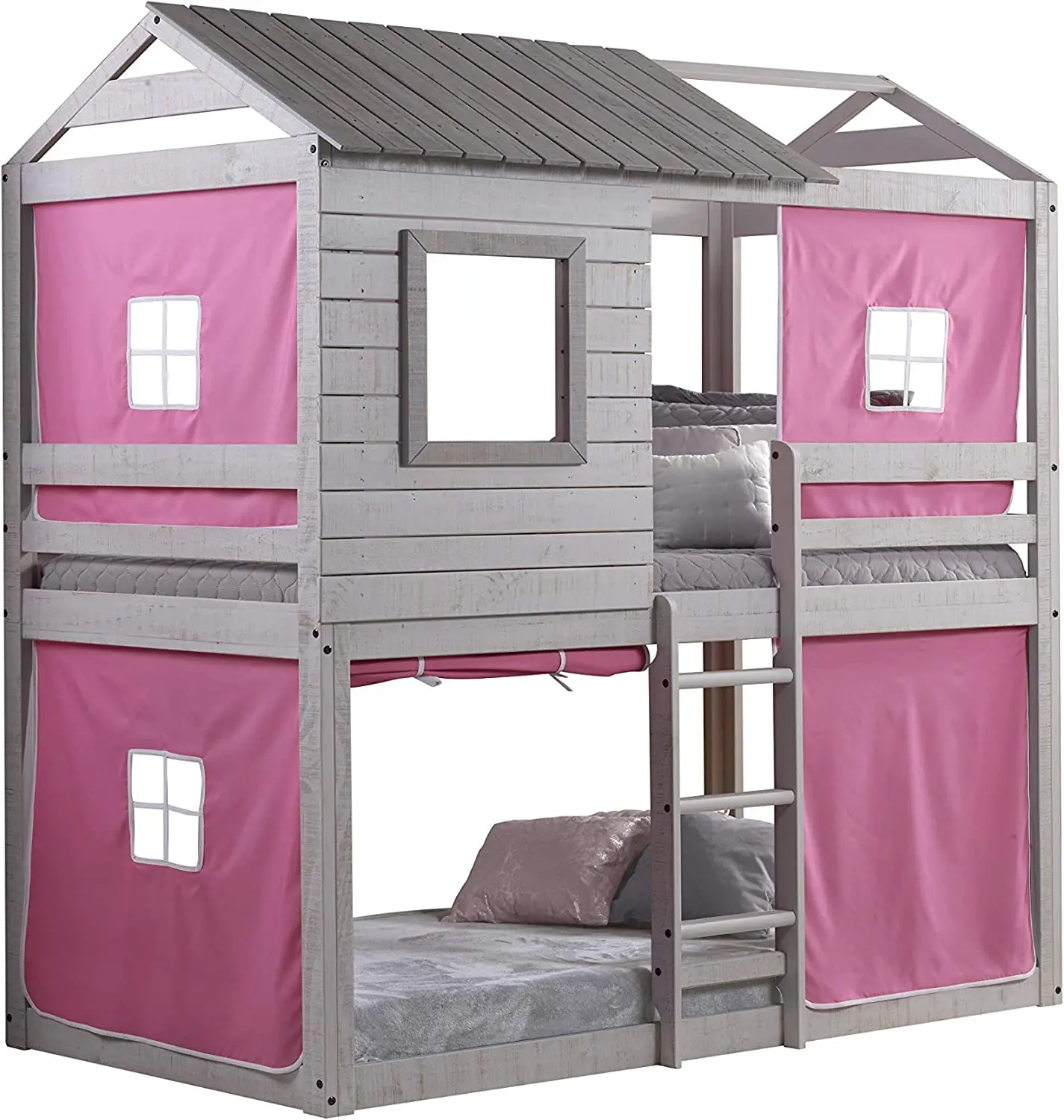 TRIHO THF-1057 Deer Blind Bunk Loft Bed with Pink Tent| Alibaba.com