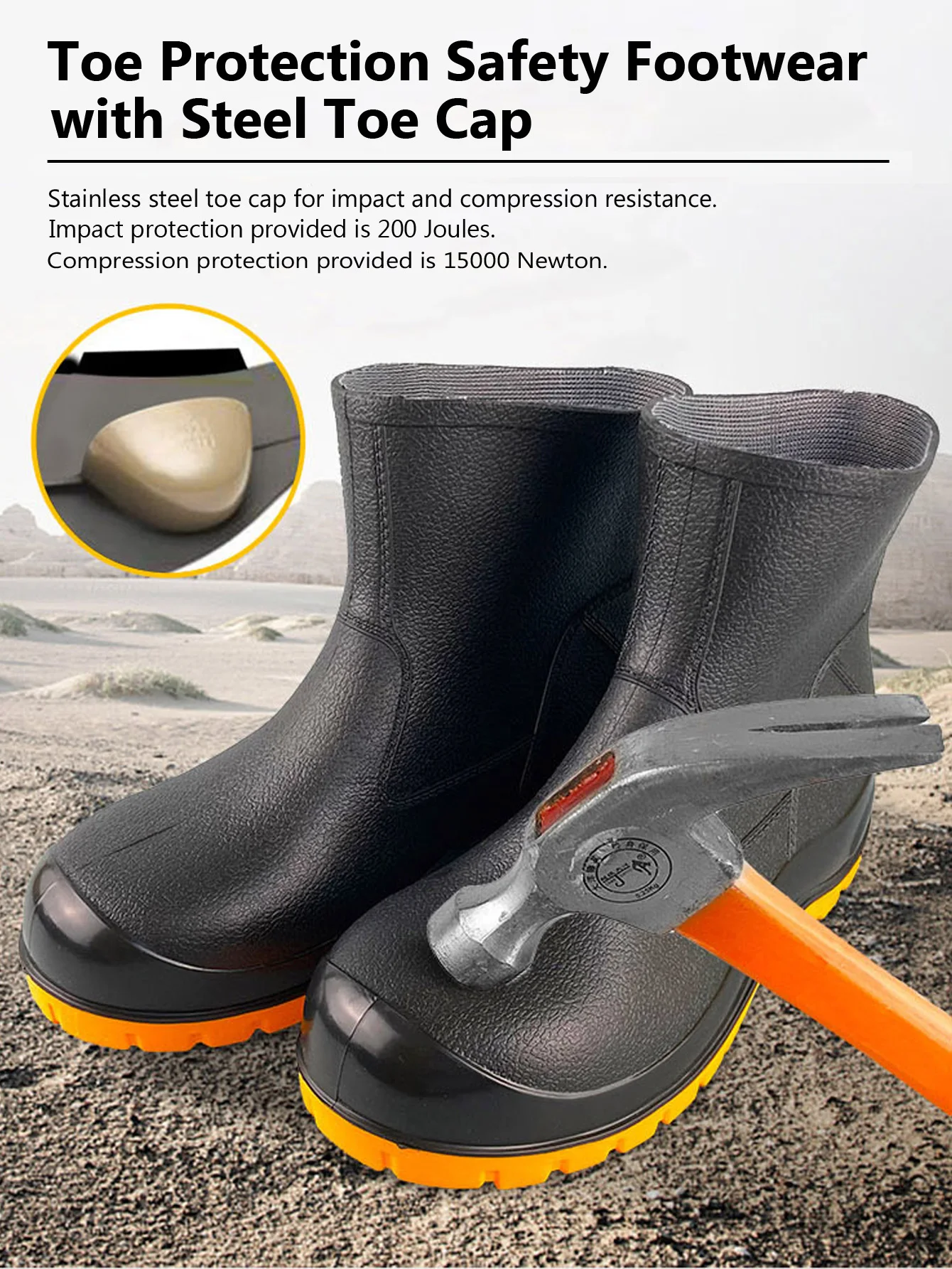 Low-cut Light-weight Pvc Safety Rain Boots With Steel And Midsole - Buy ...