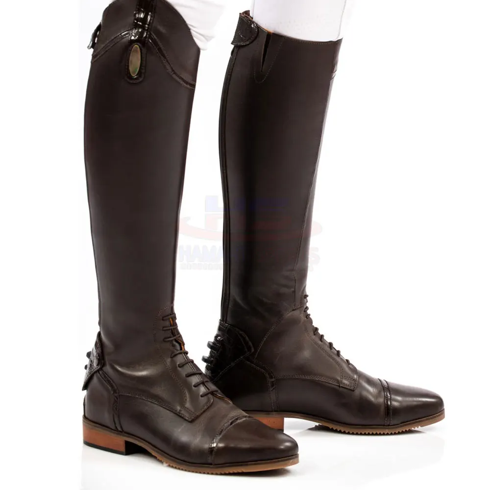 New Design Custom Leather Soft Adjustable Horse Riding Boots Real Leg ...