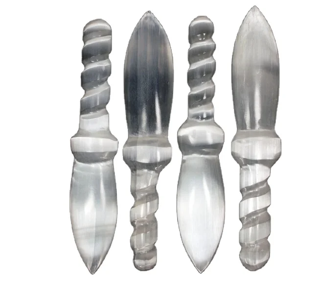 Wholesale Natural Selenite Athame Dagger Hand Filed Selenite Carving ...