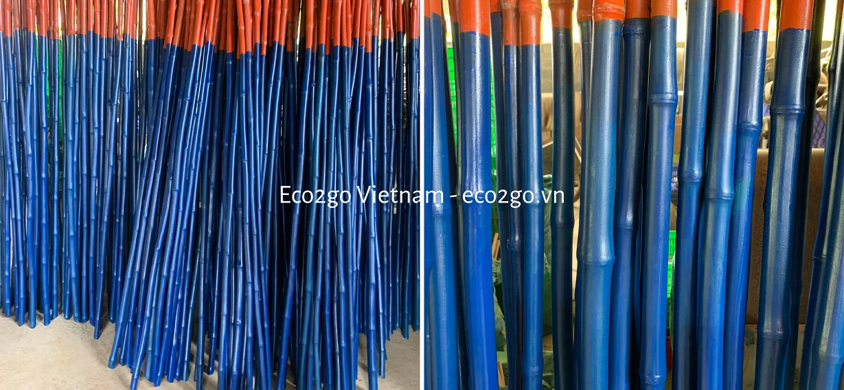 Natural Painted Bamboo Poles Mark Dangerous Snow Areas Handcrafted With ...