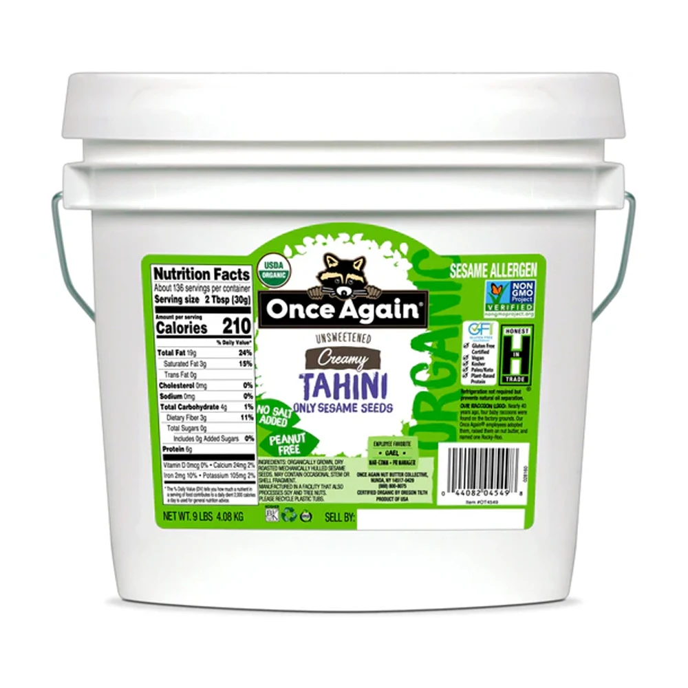 Premium Quality 9 lb. - Organic Sesame Tahini Bucket - By The Pound ...