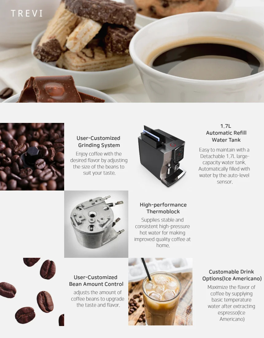 TREVI Lilac Grey Espresso Machine - Perfect for Home & Travel