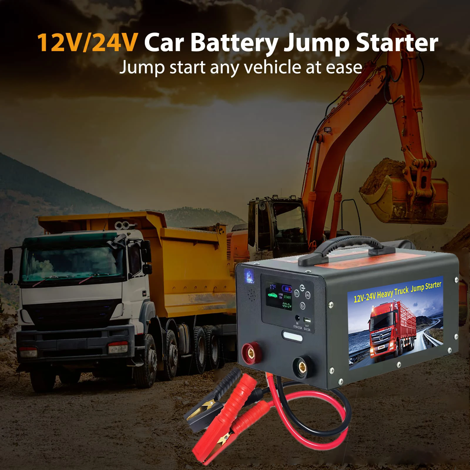 12v 24v Jump Starter Battery Booster Pack Car Emergency Truck ...