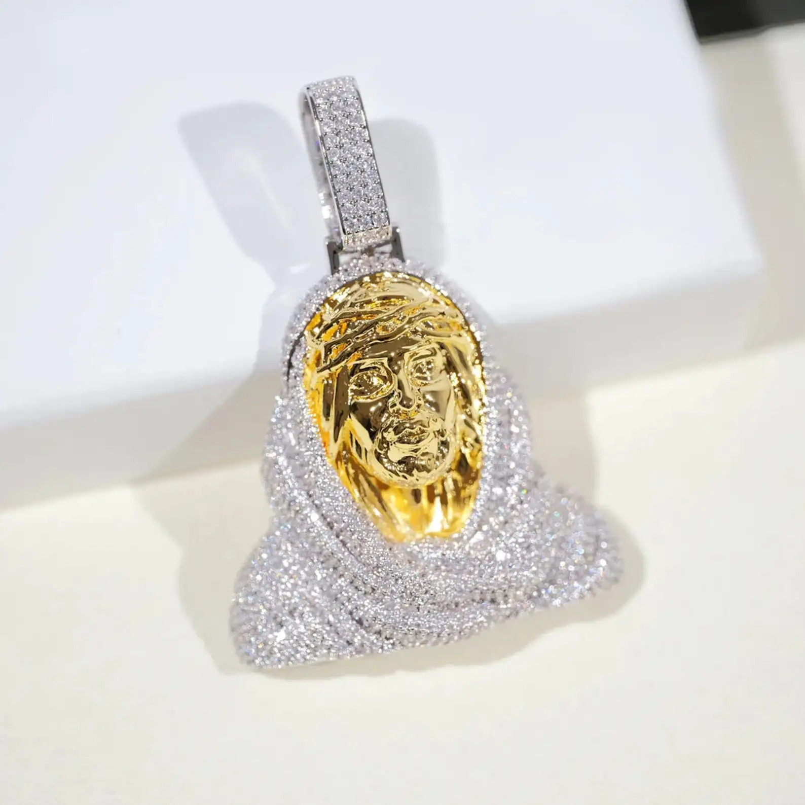 Jesus Christ Character Iced Out Pendant Moissanite Diamond Hip Hop ...