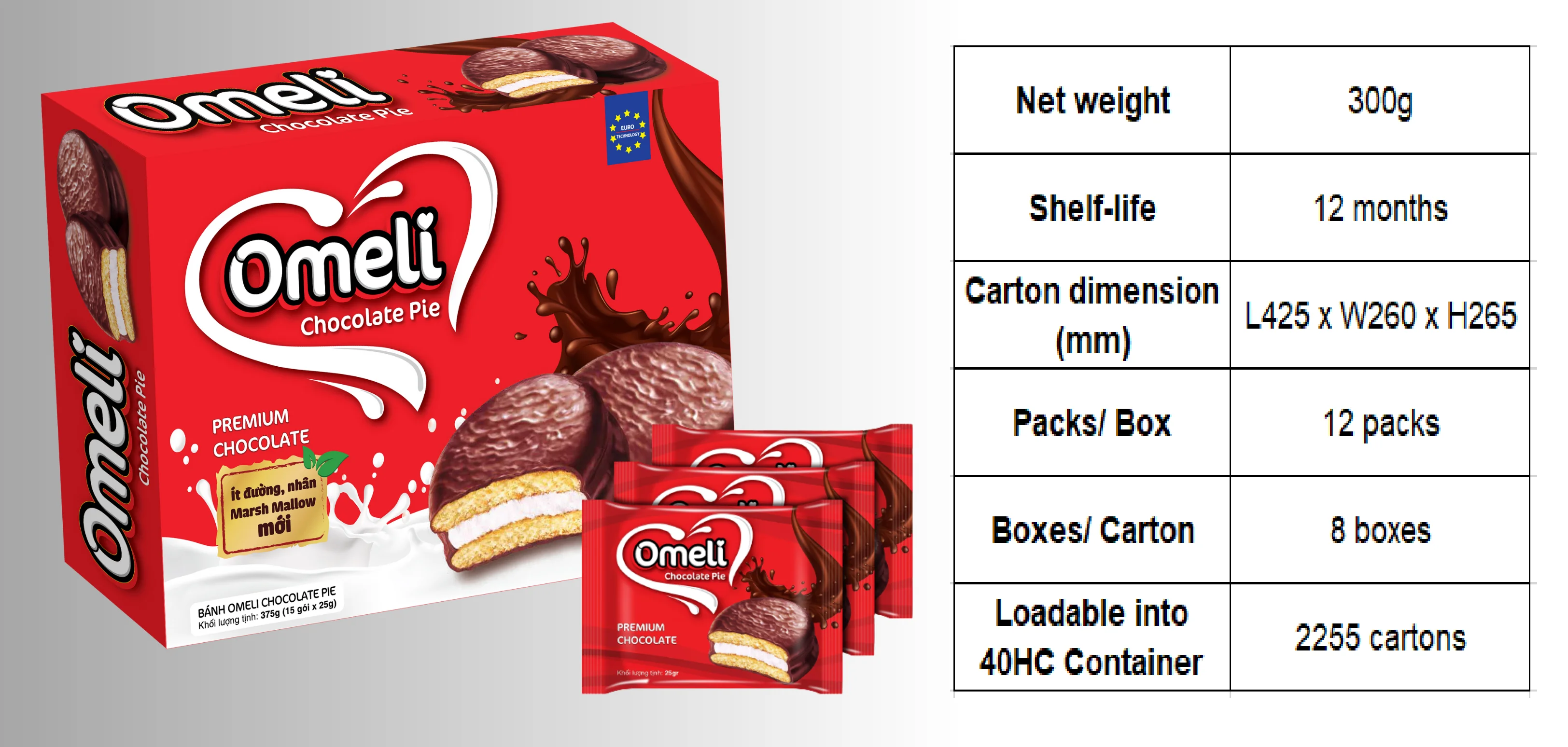 도매 Marshmallow 초콜릿 파이/chocopie 프리미엄 품질 Omeli 브랜드-300g,오리지널 풍미,베트남 수출업자 ...