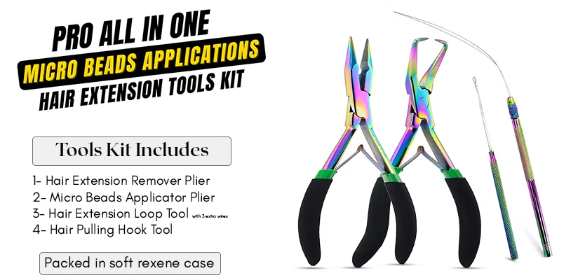 Custom Logo Hair Extension tools Beads Pliers Removal and Beading Plier ...