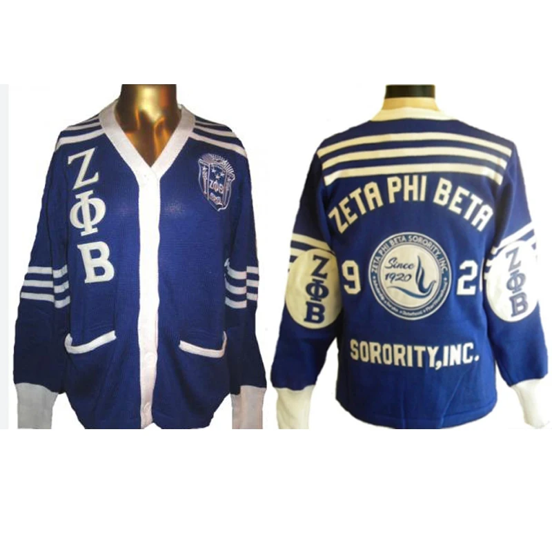 Zeta Phi Beta Sorority Embroidery Women Acrylic Cardigans | Sorority ...