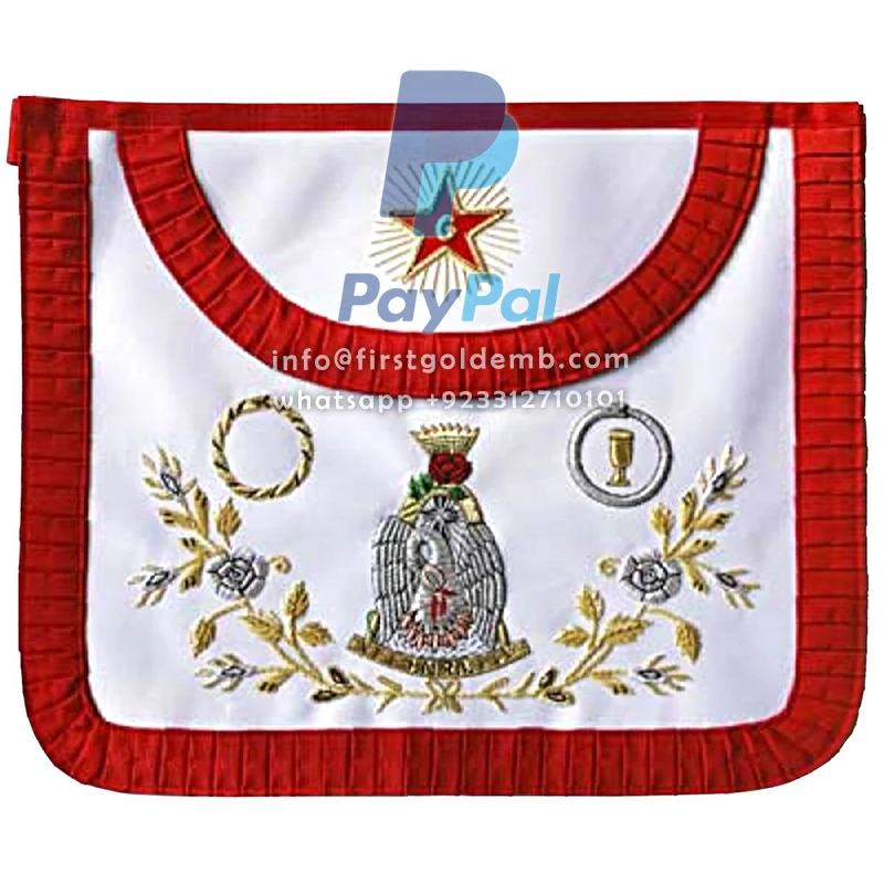 18th Degree Scottish Rite Apron - Red Pleated Edges - Buy 18th Degree ...