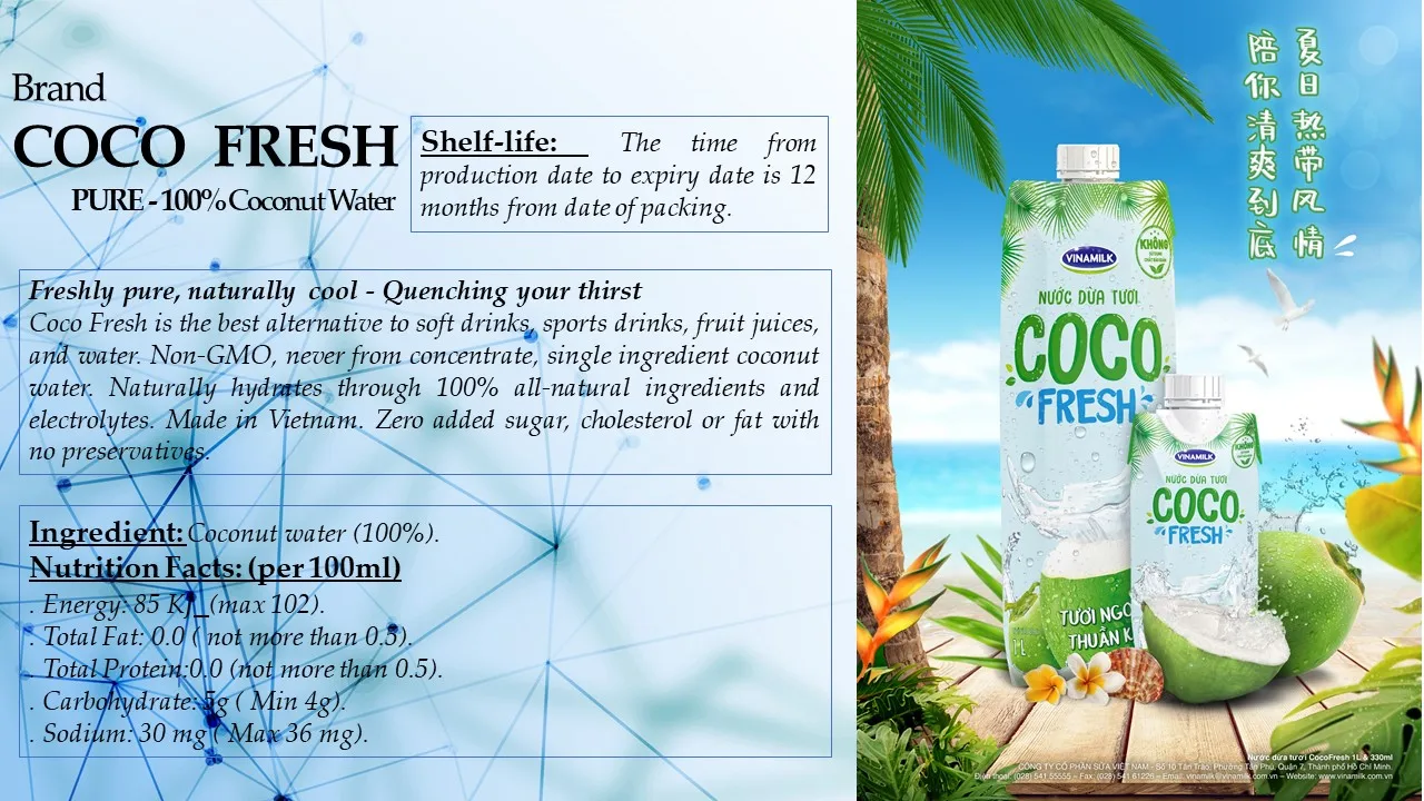 Vinamilk Cocofresh - Ready To Drink Fresh Natural Coconut Water - Box 1 ...