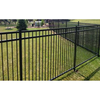 Garden Safety Custom Black 3 Rail Flush Bottom 60" X 72" Aluminum Fence ...