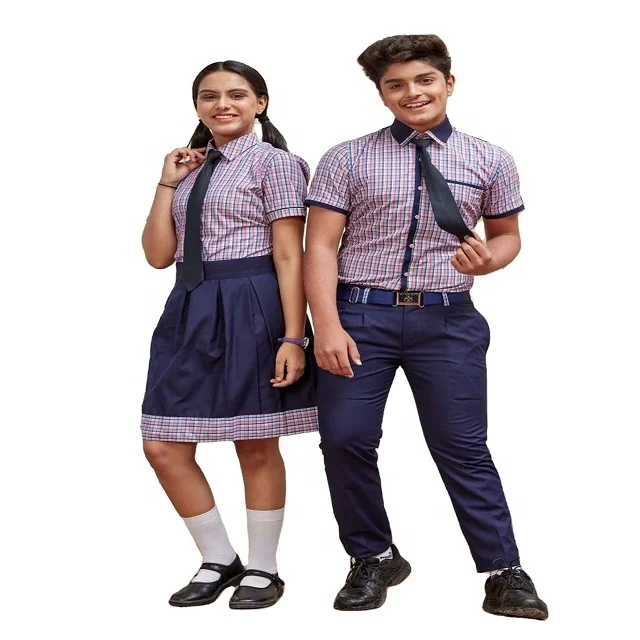 Oem Service Custom Made Logo Short Sleeve School Uniforms Dress Set For ...