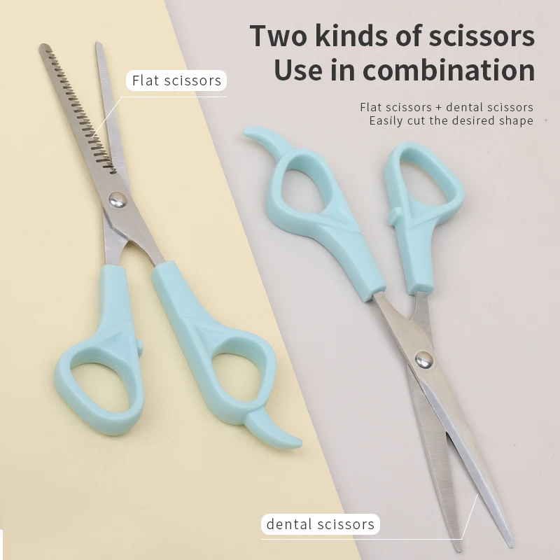 Stainless Steel Thinning Hair Curved Pet Scissors Set Curved ...