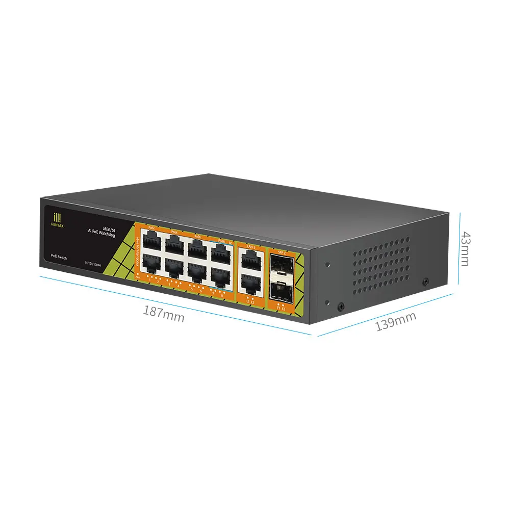 Genata Ai Gigabit Poe Switch Para Cmeras Ip Sem Fio Ap Bridge Switch 8 ...