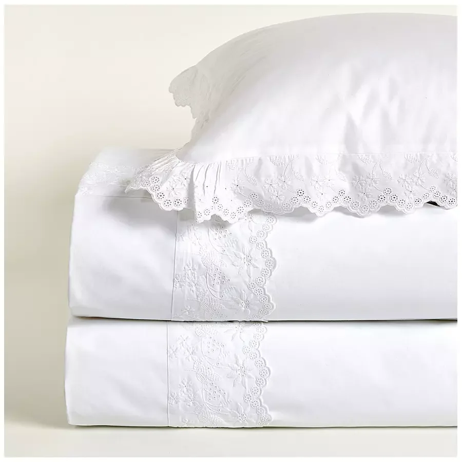 Custom Embroidery White Lace Bedding Set Duvet Cover Sets High Quality ...