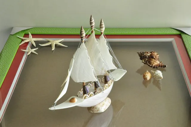 Seashell Ship Figurine Gifts Souvenirs Sailing Boat Ships Models Made ...