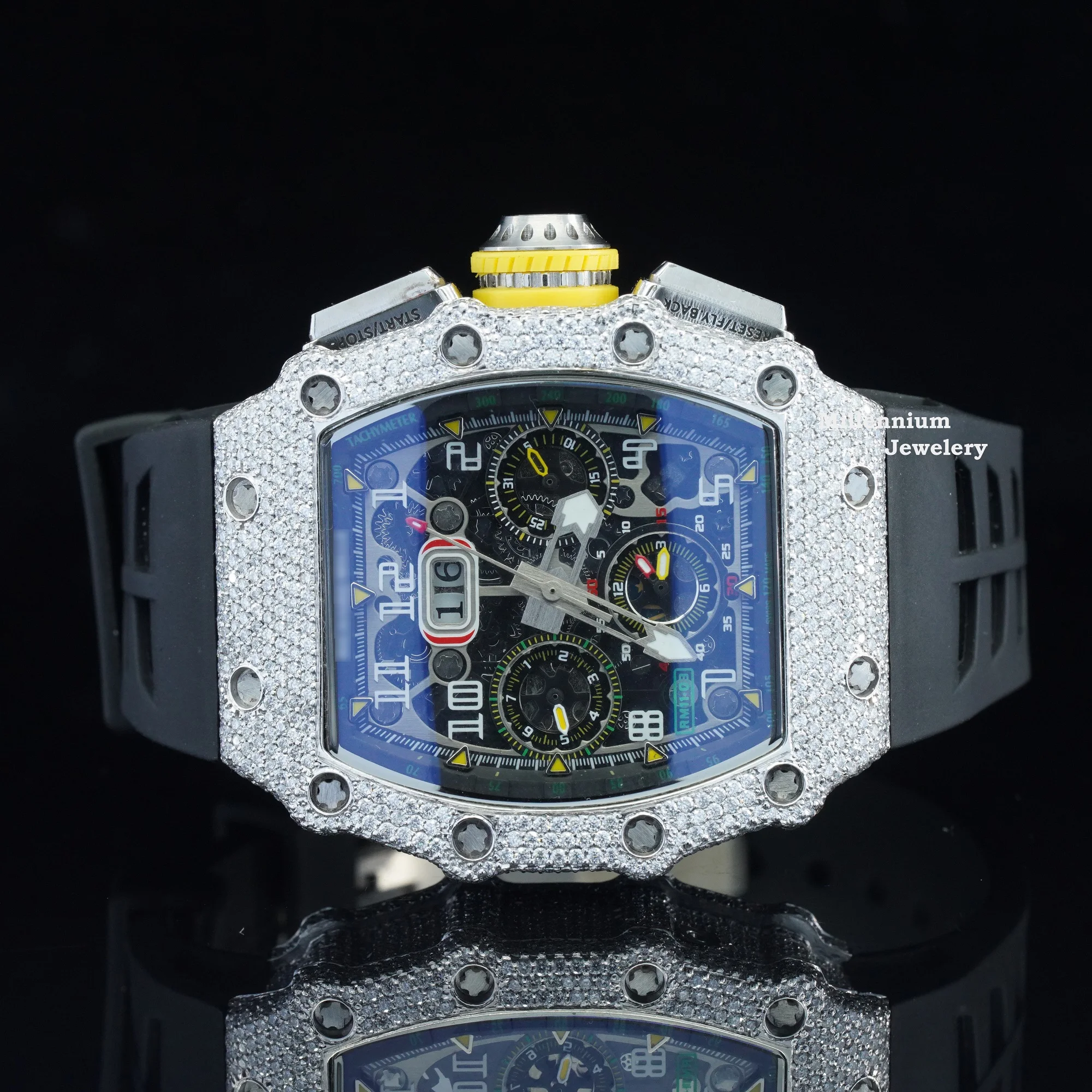 Luxuries Branded Iced Out Moissanite Watch For Rapper Hip Hop Bust Down ...