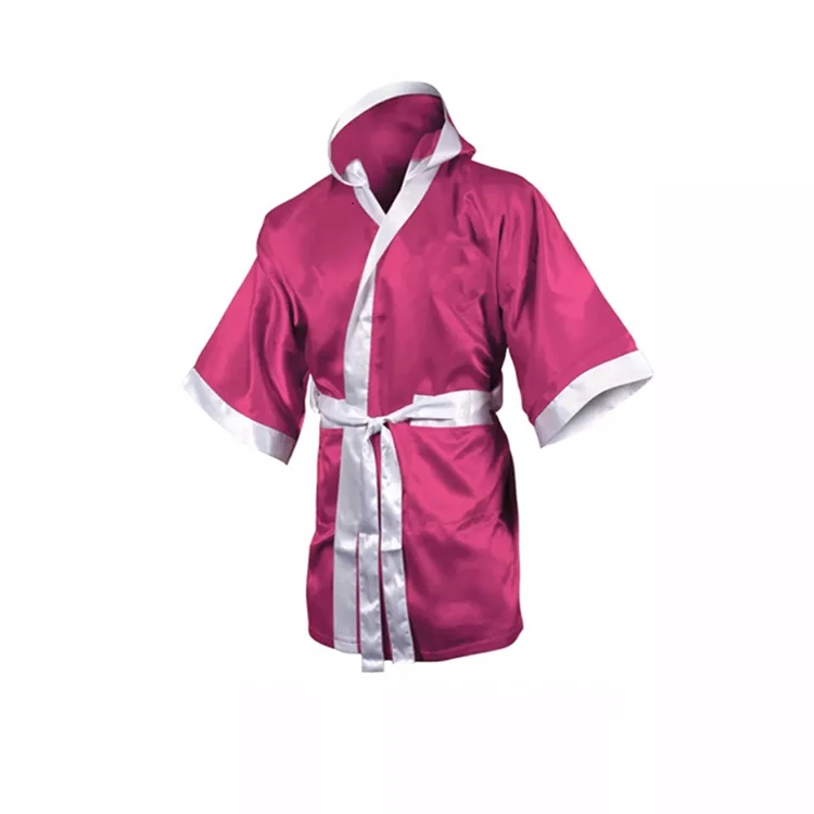 Wholesale Satin Boxing Robe With Hood With Custom Logo Direct Factory ...