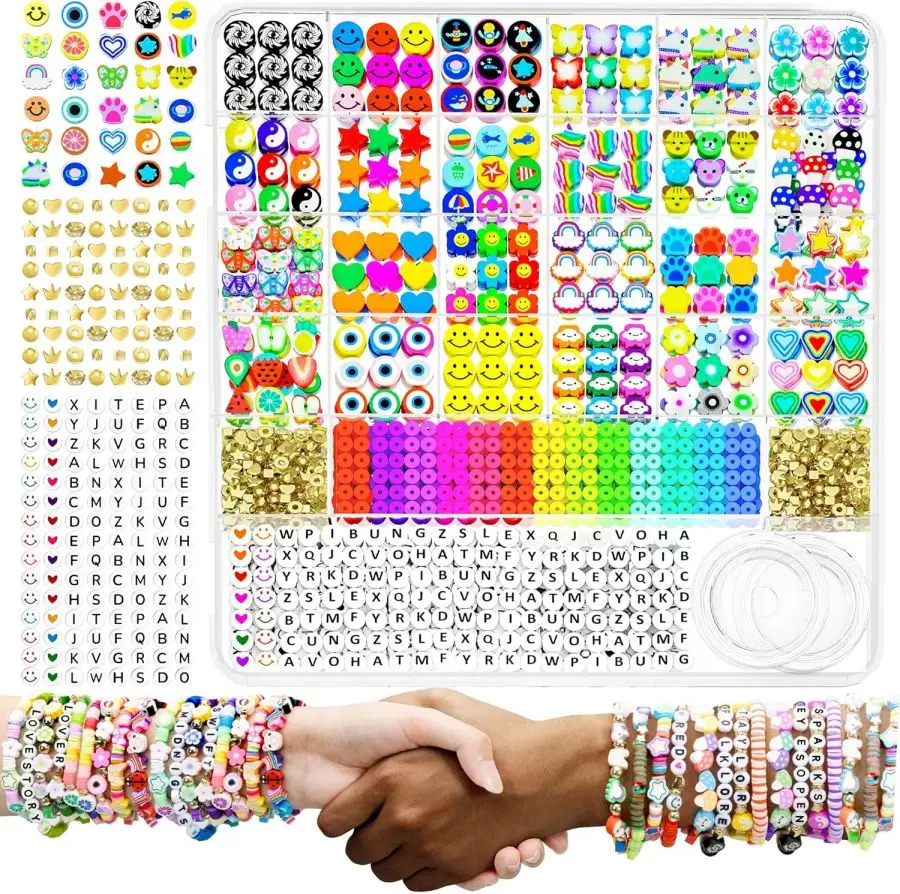 1642-piece Assorted Preppy Fruit Flower Beads Charms Kit Clay Beads ...