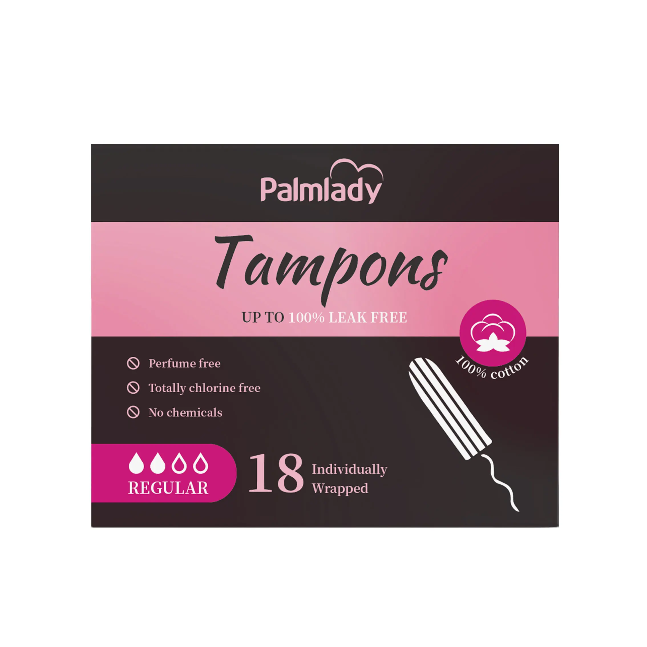 Chlorine Free Individual Unscented Tampons Palmlady Tampons Sterile ...