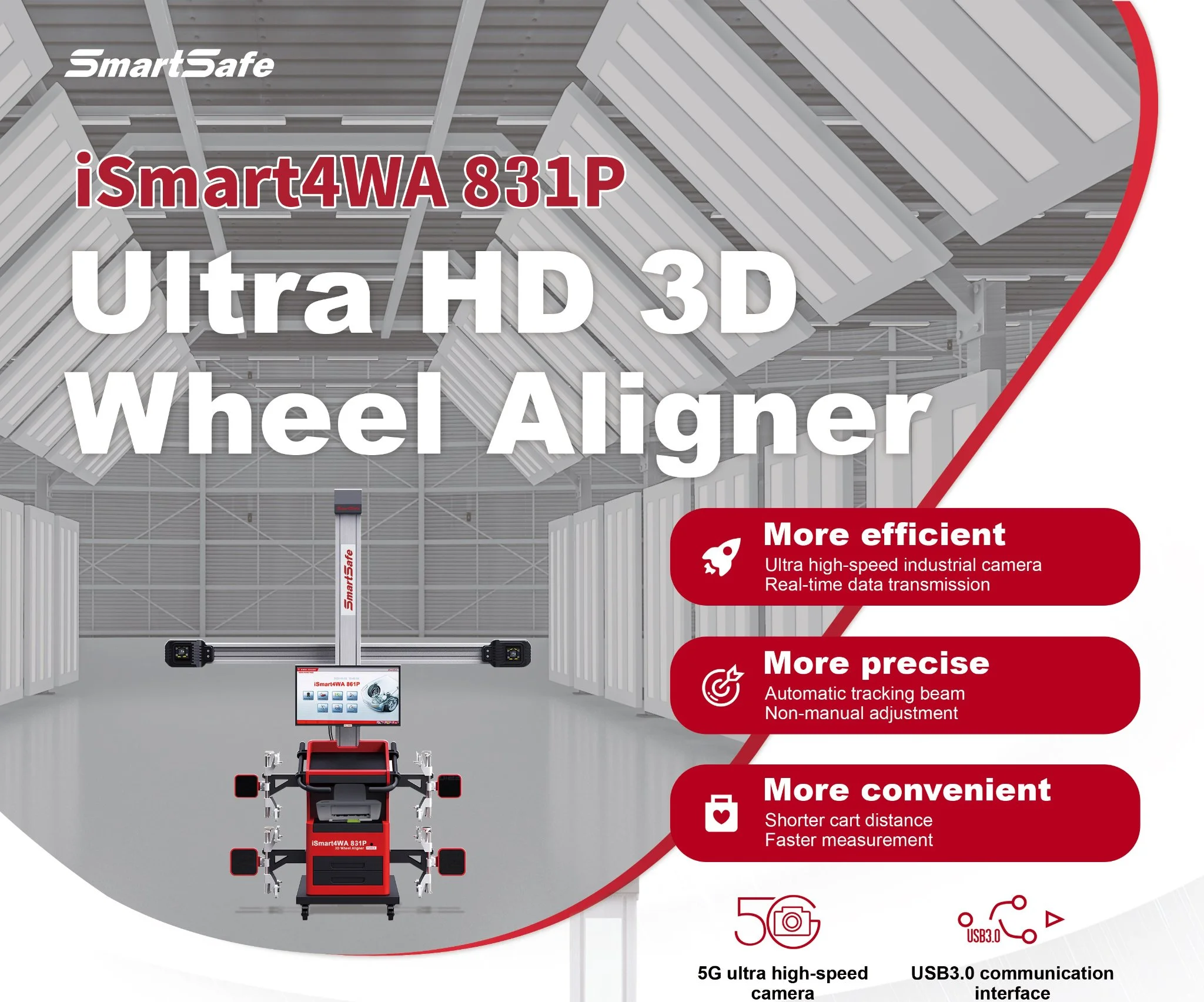 LAUNCH X-861 PRO 5G Fully Automatic 3D Wheel Alignment Machine for ...