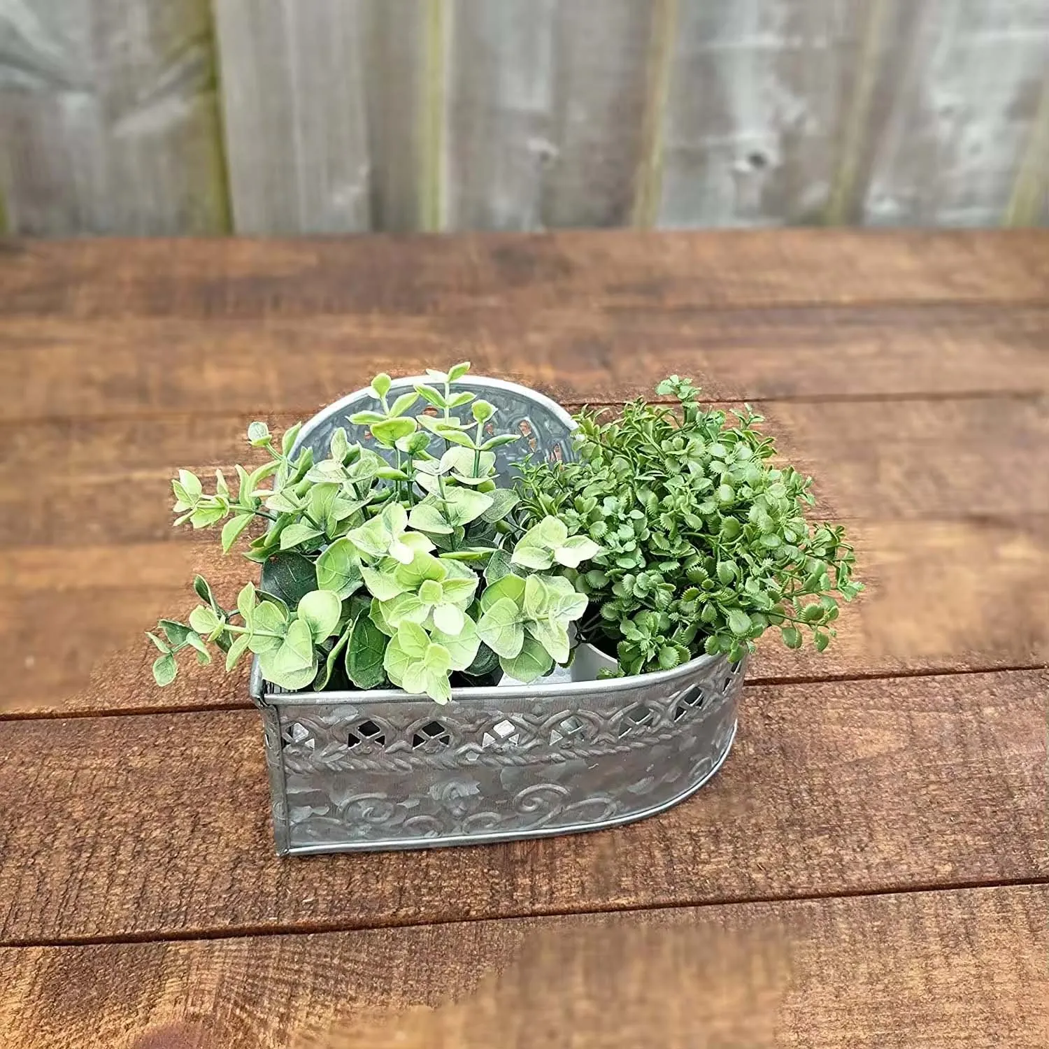 Galvanized Heart Shaped Metal Planter Pot And Storage Box For Garden ...